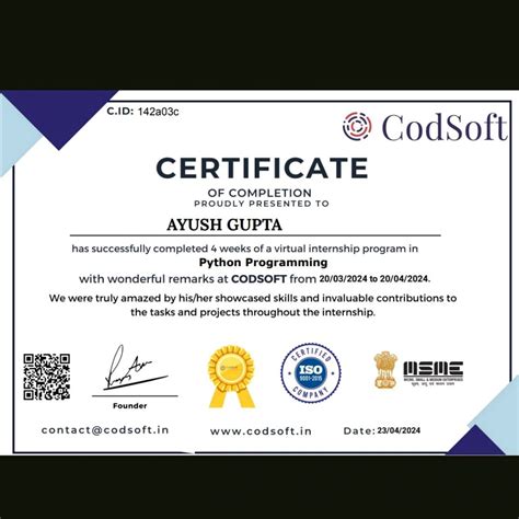 Ayush Gupta On Linkedin Ibmskillsbuild Python Programming Certificate Codsoft
