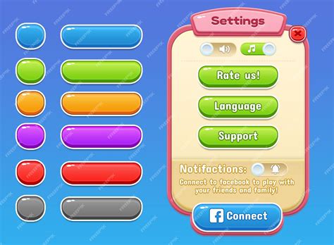 Premium Psd Premium Casual Game User Interface Game Ui Button Causal Game Ui Popup Window Ui