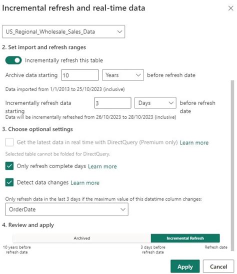 incremental refresh in power bi examples how to setup