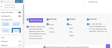 How To Manage Footer Widgets Elearning Documentation