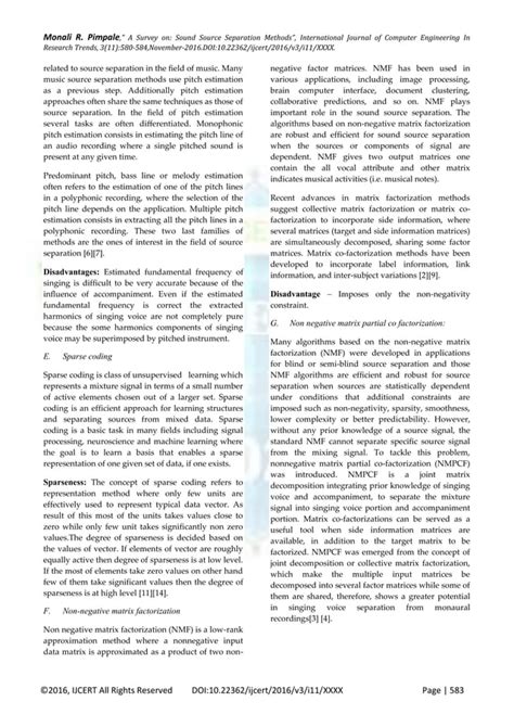A Survey On Sound Source Separation Methods Pdf