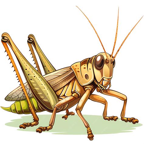 A Detailed Illustration Of A Grasshopper In A Standing Pose Premium