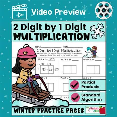 2 digit by 1 digit multiplication partial products area model