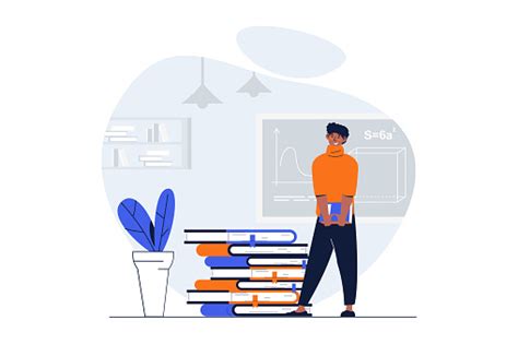 캐릭터 장면이 있는 교육 웹 개념입니다 수업 시간에 칠판으로 대답하고 시험을 준비하는 학생 플랫 디자인의 사람들 상황 소셜 미디어 마케팅 자료에 대한 벡터 그림입니다 개념에