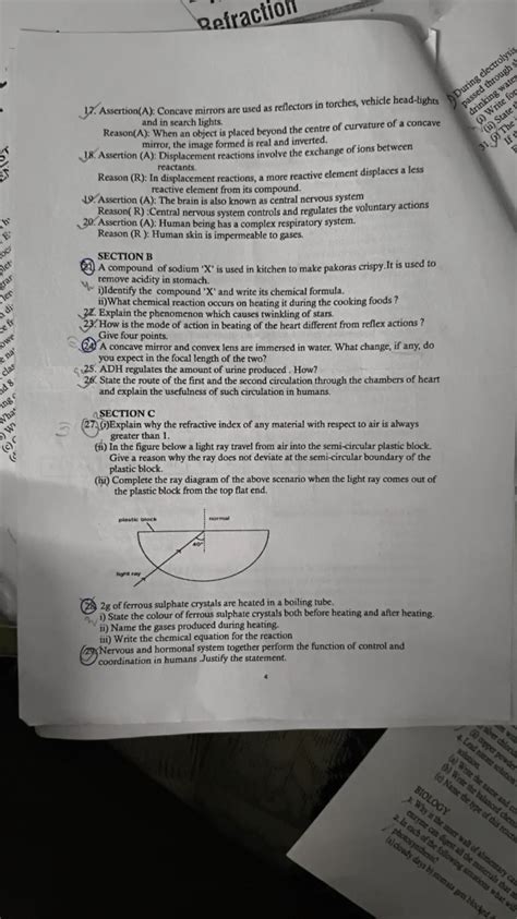 SECTION C I Explain Why The Refractive Index Of Any Material With Respe