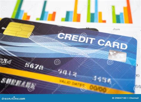 Credit Card Model On Chart And Graph Paper Finance Development Banking Account Statistics