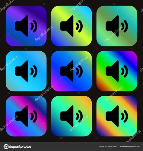 Speaker Volume Sound Icon Nine Buttons Bright Gradients Beautiful