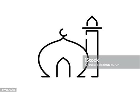 모스크 아이콘입니다 이슬람 사원과 관련된 아이콘입니다 선 아이콘 스타일 디자인입니다 간단한 벡터 디자인 편집 가능 Qubba에 대한 스톡 벡터 아트 및 기타 이미지 Istock