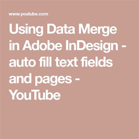 Unlock The Power Of Data Merge In Adobe Indesign