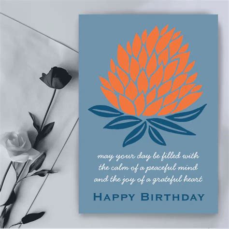 Lotus Flower Inspirational Mindful Happy Birthday Card Zazzle