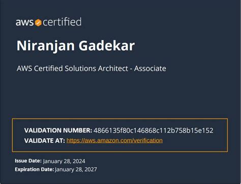 niranjan gadekar on linkedin aws certificationachievement