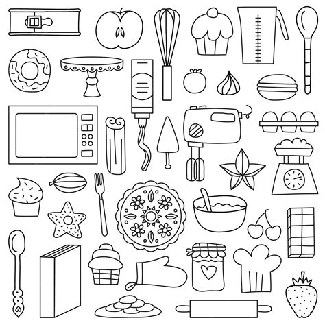 Premium Vector Baking Vector Illustration Set