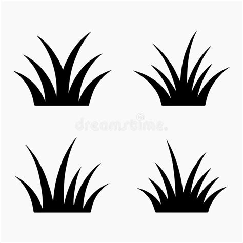 Four Simple Black Silhouette Grass Icons Grass Patch Stock Vector Illustration Of Print