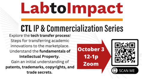 Lab To Impact Ip And Commercialization 1 Center For Technology Licensing
