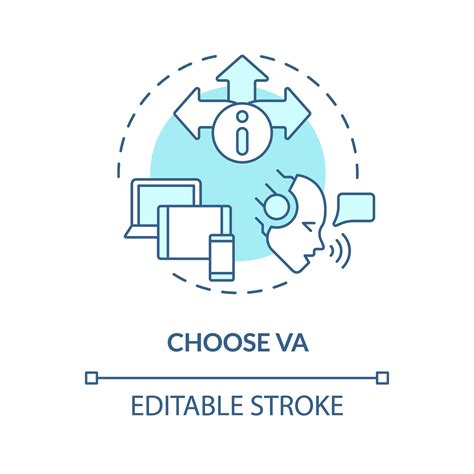 2d Editable Choose Va Thin Line Blue Icon Concept Isolated Vector Illustration Representing