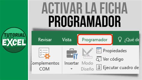 Activar La Ficha Desarrollador Tutorial Excel