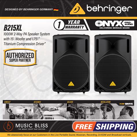 Behringer Eurolive B215XL Passive Speaker - Pair | Music Bliss Malaysia