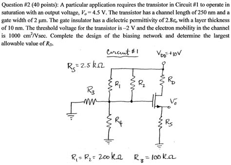 SOLVED Question Points A Particular Application Requires The Transistor In Circuit
