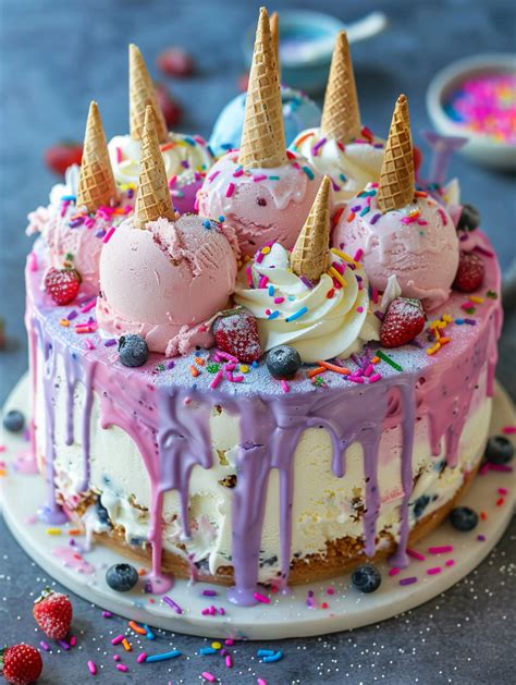 Unicorn Ice Cream Cake Ice Cream Cake Ideas Ice Cream Unicorn Cake