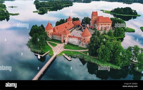 Trakai Island Castle On The Lake Landmark In Lithuania Traku Salos