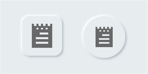 Note Solid Icon In Neomorphic Design Style Paper Signs Vector