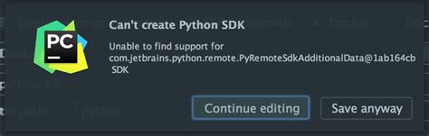 python image name dropdown is empty when configuring remote