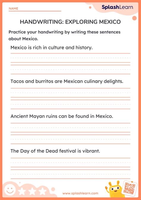 Handwriting Exploring Mexico Worksheet