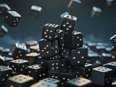 Premium Ai Image 3d Rendering High Quality Stack Black Dices