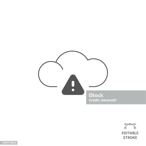 클라우드 컴퓨팅 오류 편집 가능한 스트로크가 있는 플랫 라인 아이콘입니다 아이콘은 웹 디자인 모바일 앱 Ui Ux 및 Gui