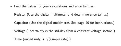 Find The Values For Your Calculations And Chegg