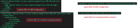Netconf Subtree Filter Examples