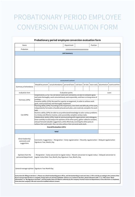 Employee Evaluation Form After Probation Period At Ashleigh Salvatore Blog