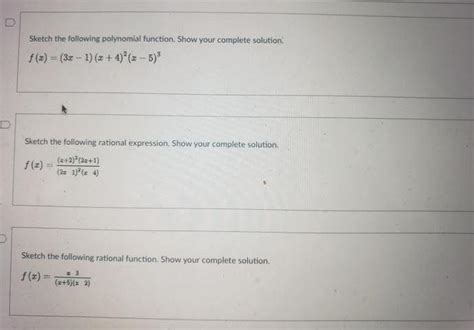Solved Sketch The Following Polynomial Function Show Your Chegg