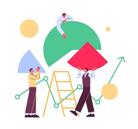 Premium Vector People Working With Stats Statistical Data