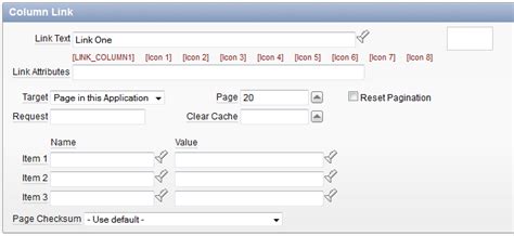 oracle multiple link columns for a report in application express