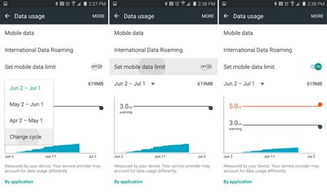 Samsung Galaxy Data Usage