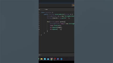 reverse word in string leetcode ques shorts coding youtube