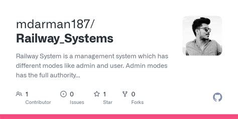 Github Mdarman Railway Systems Railway System Is A Management System Which Has Different