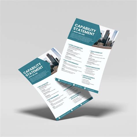 Capability Statement Template Canva Corporate Flyer Editable Business Capability Statement