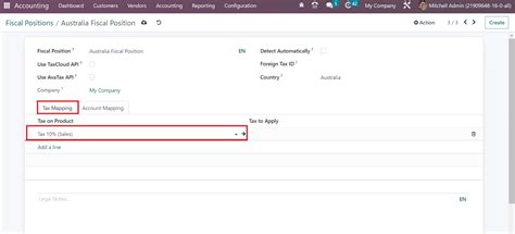 Mapping Taxes And Accounts With Fiscal Position In Odoo 16 Accounting