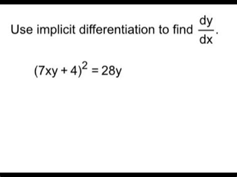 Implicit Differentiation Examples - YouTube