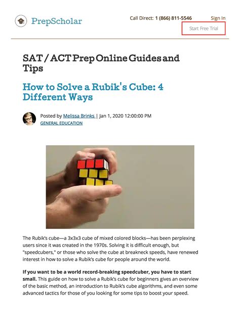 How To Solve A Rubik S Cube Different Ways SAT ACT Prep Online Guides And Tips How To