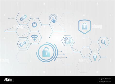 Computer Security System Icons Background Vector Stock Vector Image