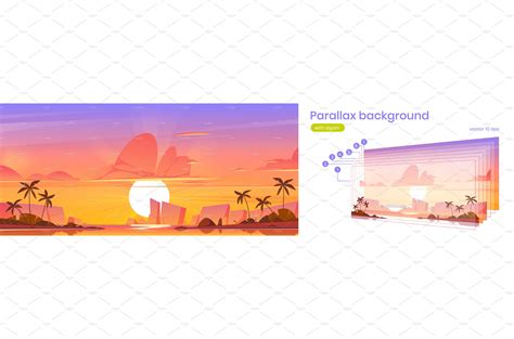 Sunset Sky In Ocean Parallax Masterbundles