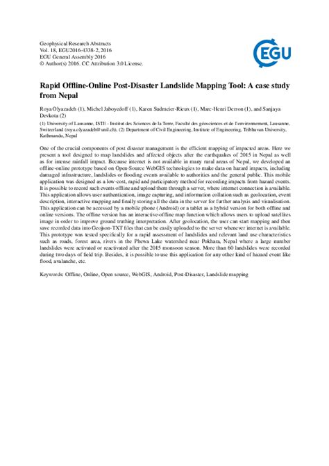 pdf rapid offline online post disaster landslide mapping tool a case