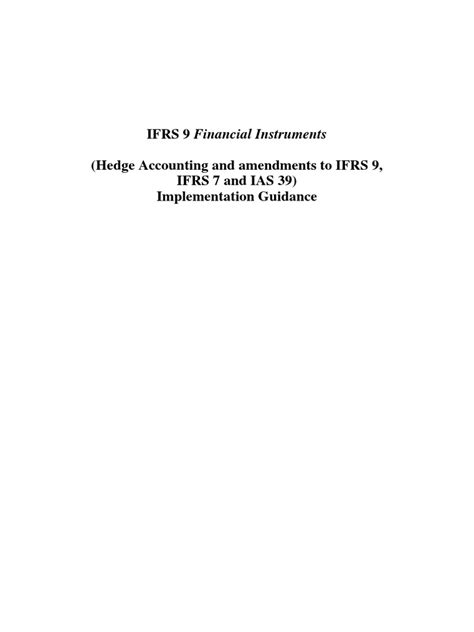 Ifrs 9 Financial Instruments Hedge Accounting And Amendments To Ifrs 9