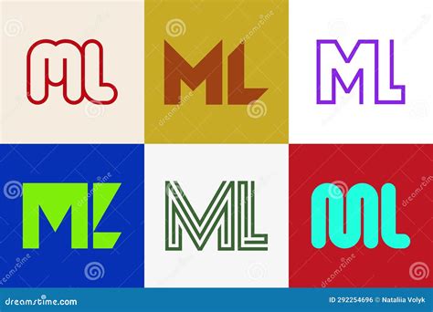Set Of Letter Ml Logos Stock Vector Illustration Of Large 292254696