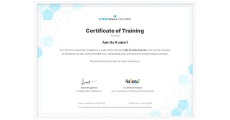 Amrita Kumari On Linkedin Successfully Completed The Sql For Data Analytics Training From