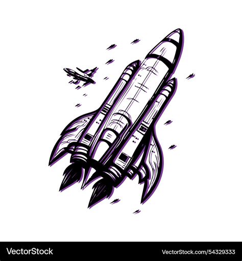 Space Shuttle Launch Concept Of Innovation Vector Image