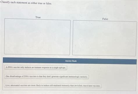 solved classify each statement as either true or false true